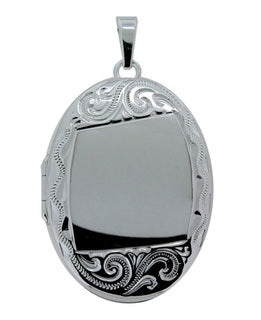 Sterling Silver Oval Hand Engraved Locket – Pontifex Jewellers