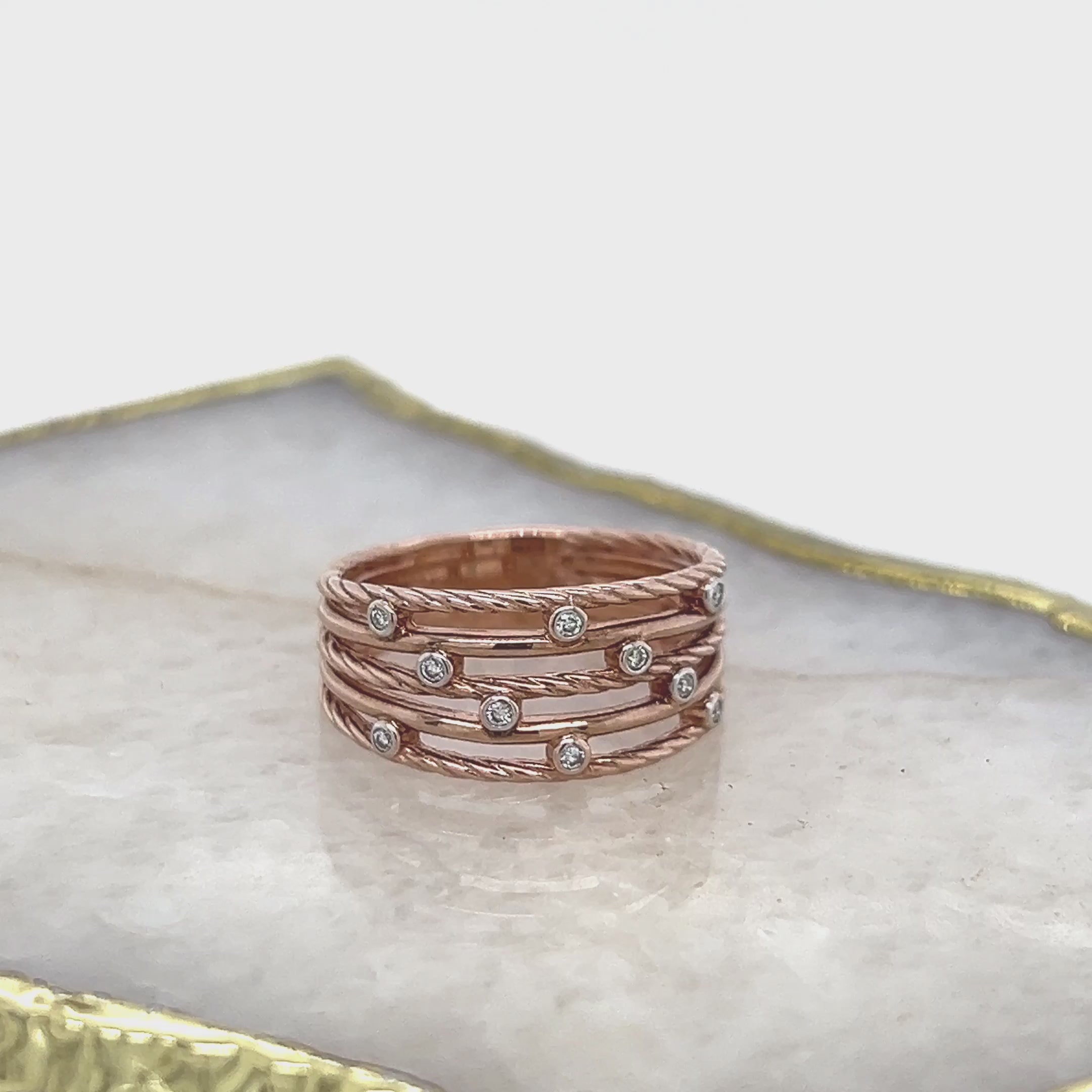 9ct Rose Gold Open Diamond Band – Pontifex Jewellers